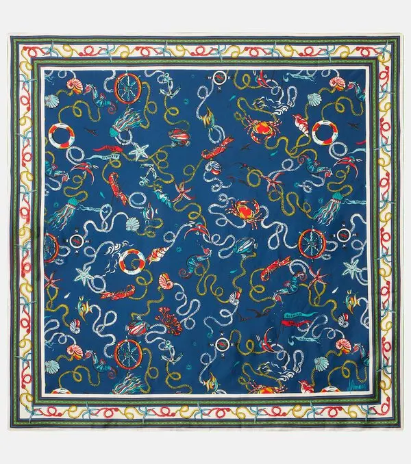 ALEMAIS Printed Silk Twill Scarf - Multicoloured
