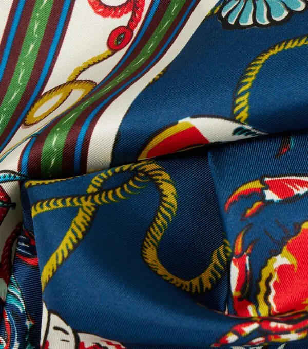 ALEMAIS Printed Silk Twill Scarf - Multicoloured