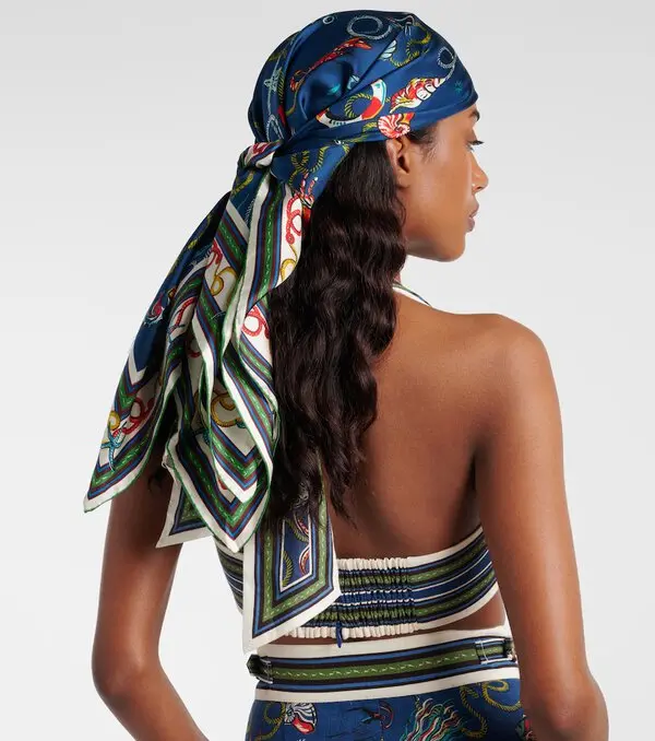 ALEMAIS Printed Silk Twill Scarf - Multicoloured