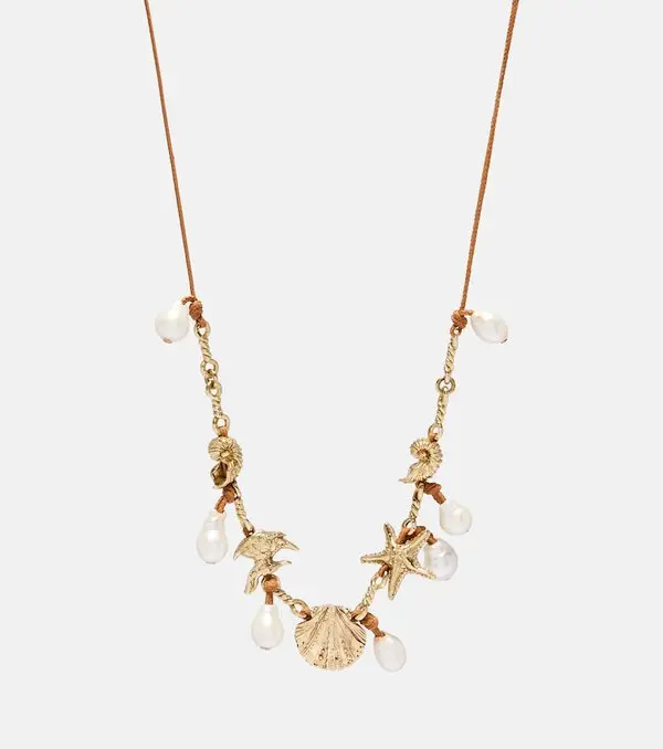ALEMAIS Faux Pearl Embellished Charm Necklace - Multicoloured