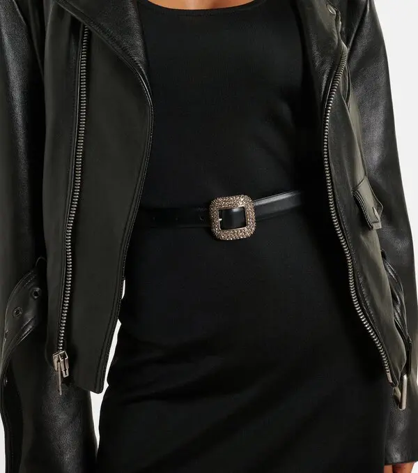 Saint Laurent Embellished Leather Belt