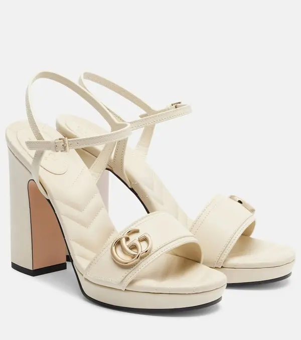 Gucci Marmont Platform Sandals - White