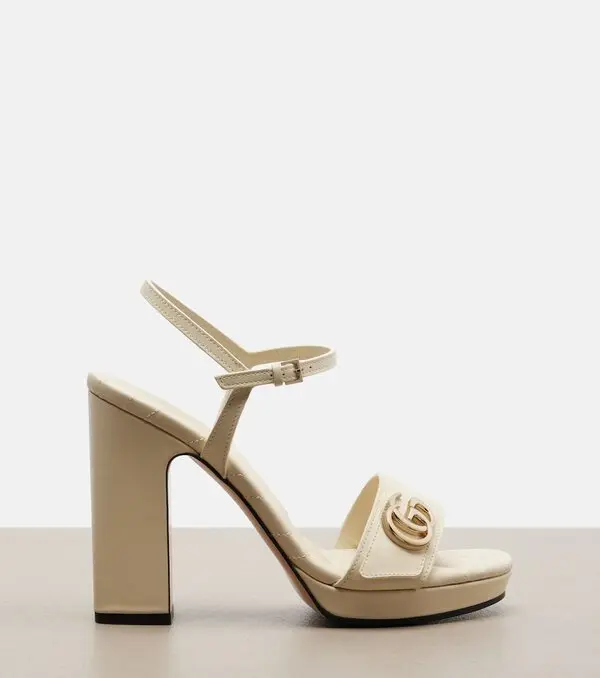 Gucci New Marmont Gg Leather Sandals