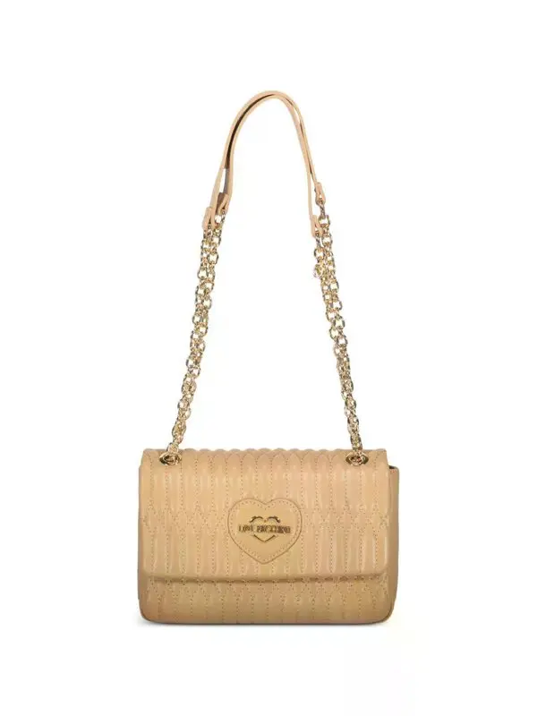 Moschino Quilted Heart Shoulder Bag - Neutrals