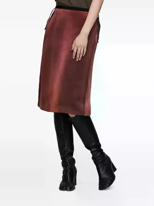 MAISON MARGIELA Satin Midi Skirt With Sun-faded Sheen - Red