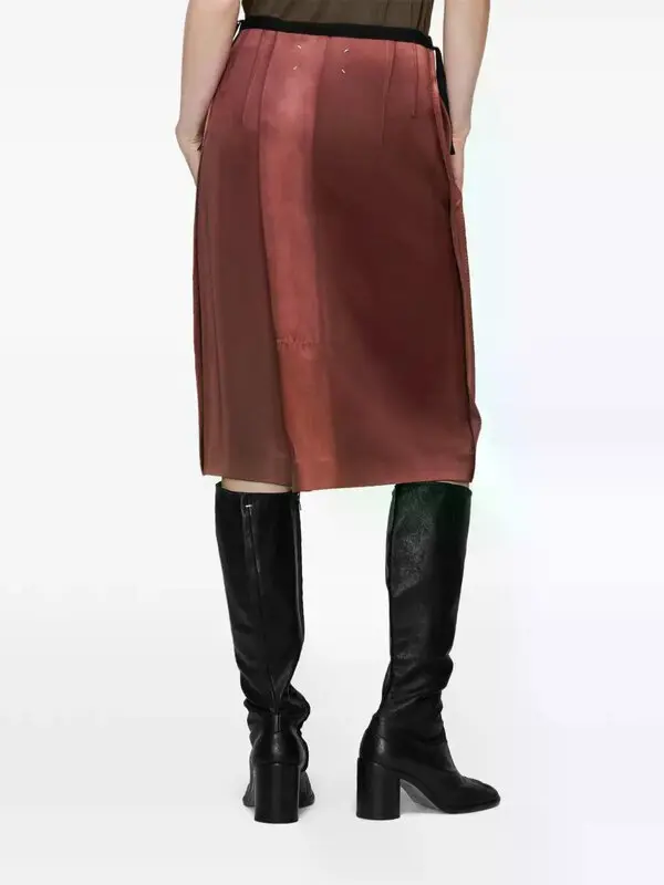 MAISON MARGIELA Satin Midi Skirt With Sun-faded Sheen - Red