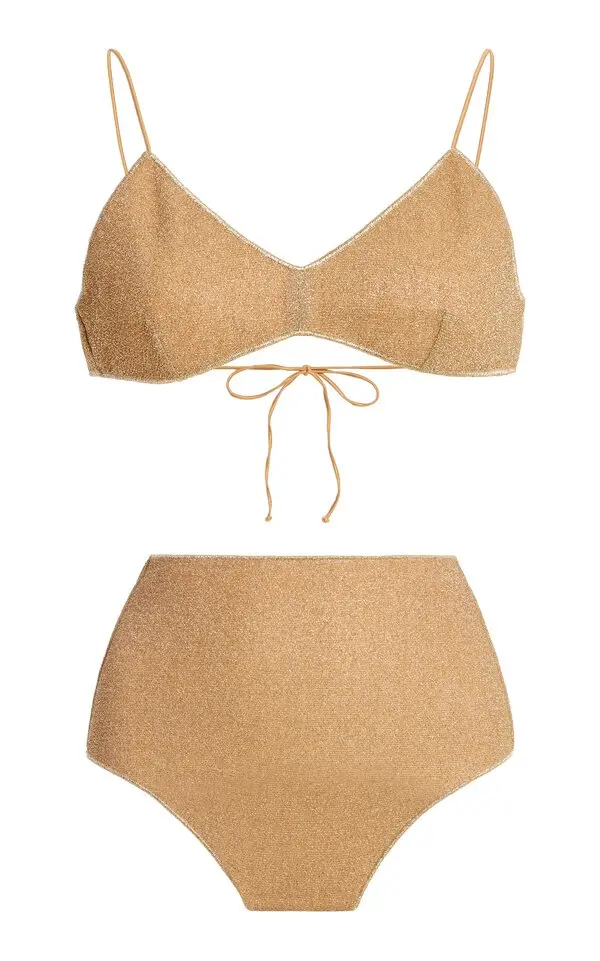 Oseree Lumière High-rise Bikini Set - Gold