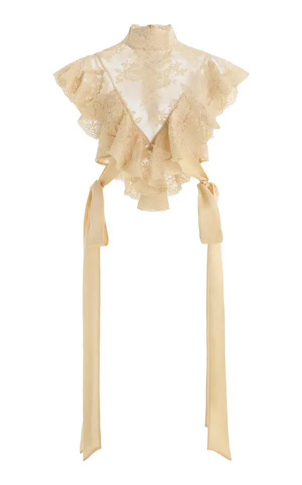 Zimmermann Luna Lace Bodice Top - Ivory