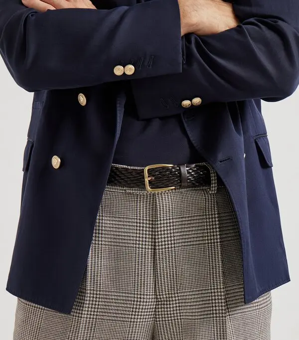 Brunello Cucinelli Calfskin Woven Belt