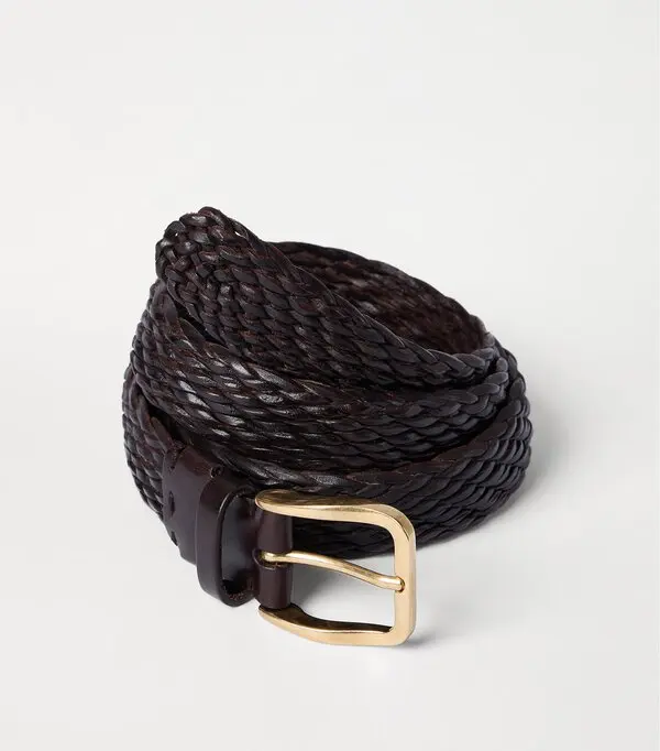 Brunello Cucinelli Calfskin Woven Belt