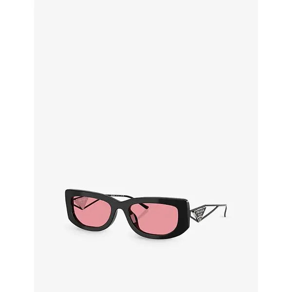 Prada Rectangle-frame Acetate Sunglasses - Black