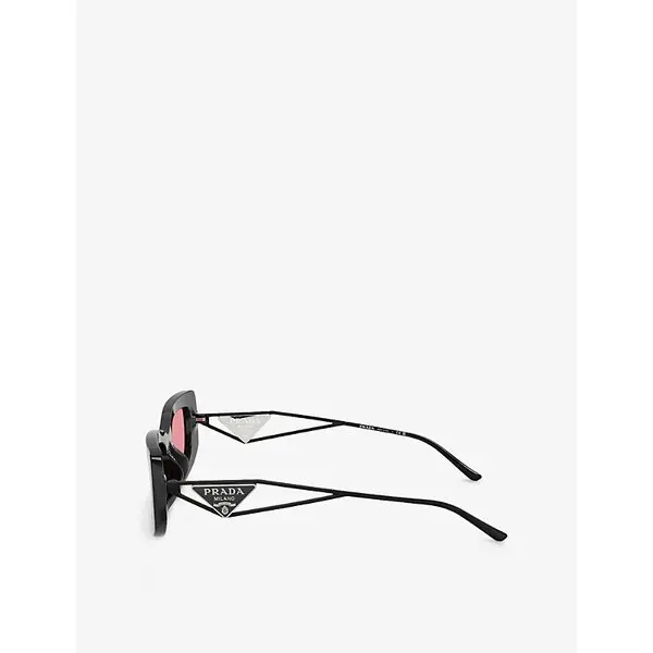 Prada Rectangle-frame Acetate Sunglasses - Black