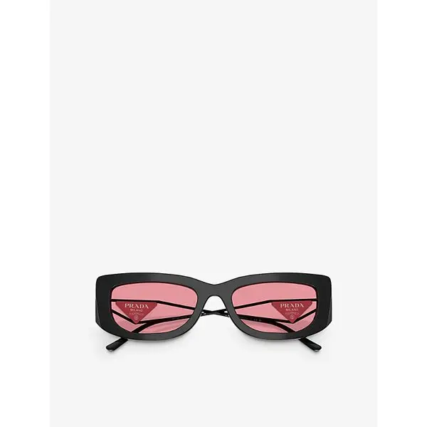 Prada Rectangle-frame Acetate Sunglasses - Black