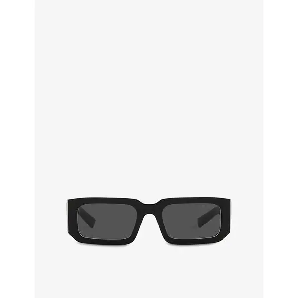 Prada Pr 06ys Rectangle-frame Acetate Sunglasses - Black