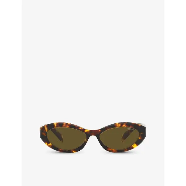 Prada Pr 26zs Irregular-shape Acetate Sunglasses - Brown