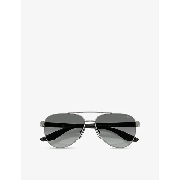 Prada Pilot-frame Metal Sunglasses - Silver