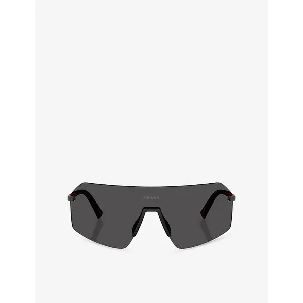 Prada Irregular-frame Metal Sunglasses