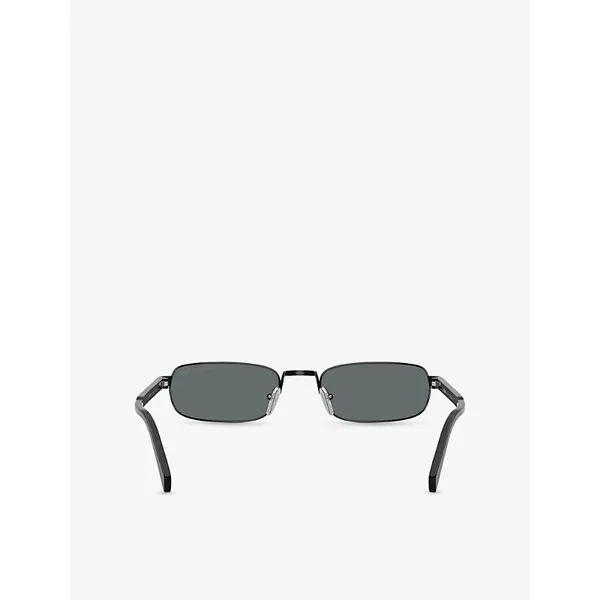 Prada Rectangle Frame Metal Sunglasses - Black