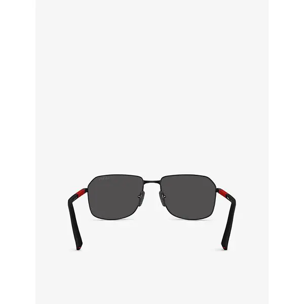 Prada Square-frame Metal Sunglasses