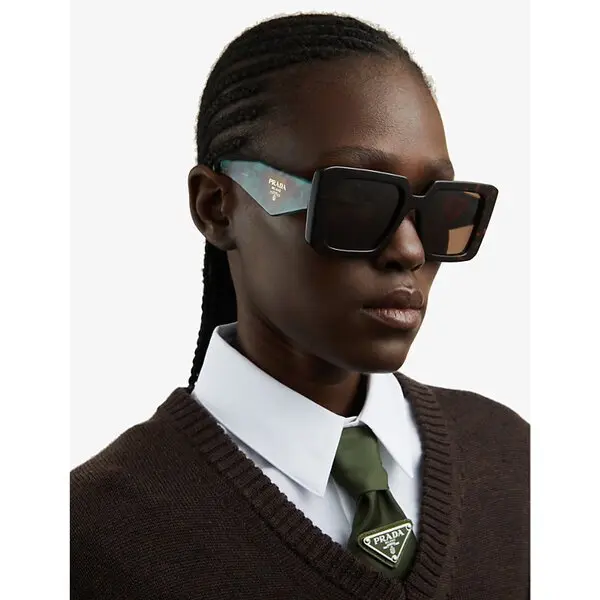 Prada Pr 23ys Square Frame Tortoiseshell Acetate Sunglasses - Brown