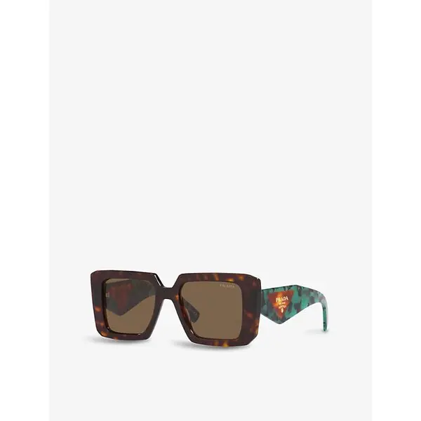 Prada Pr 23ys Square Frame Tortoiseshell Acetate Sunglasses - Brown