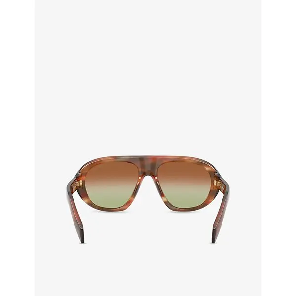 Prada Irregular Frame Acetate Sunglasses - Brown