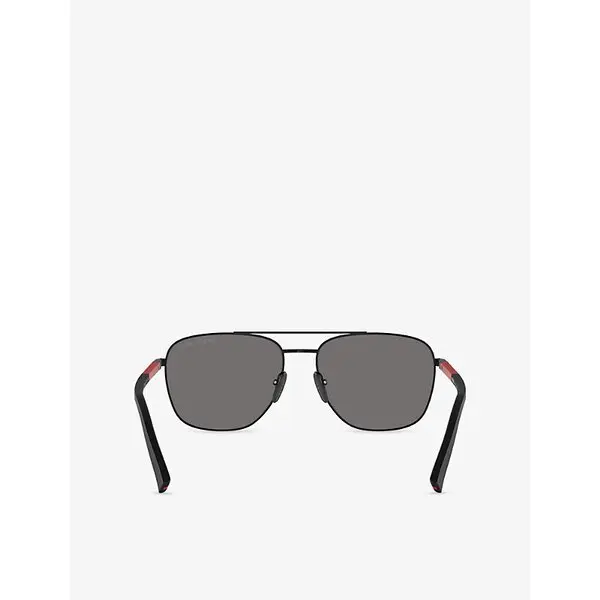 Prada Aviator-frame Metal Sunglasses - Black