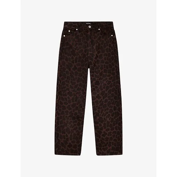 Whistles Leopard-print Barrel-leg Jeans
