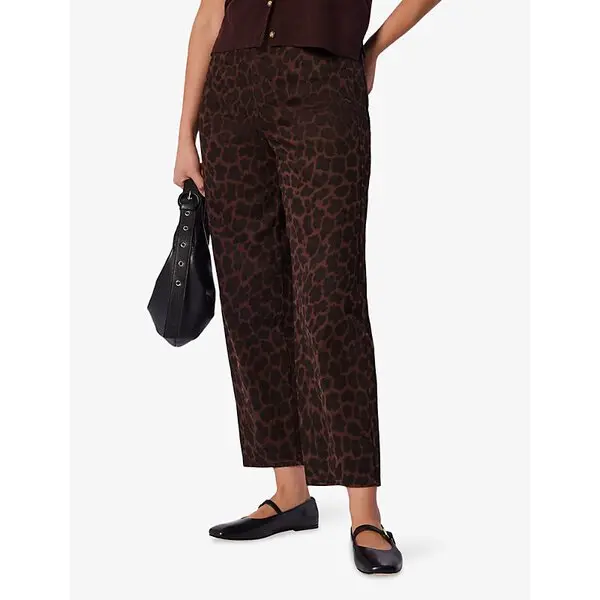 Whistles Leopard-print Barrel-leg Jeans