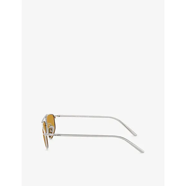 Prada Pillow-frame Metal Sunglasses - Silver
