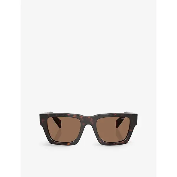 Prada Pr A06s Square-frame Tortoise Acetate Sunglasses - Brown