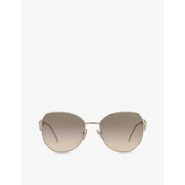 Prada Pr 57ys Aviator Steel And Polyamide Sunglasses - Gold