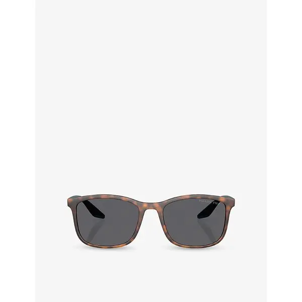 Prada Pillow-frame Injected Polarised Sunglasses - Brown