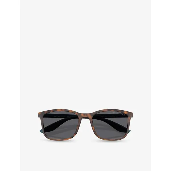 Prada Pillow-frame Injected Polarised Sunglasses - Brown
