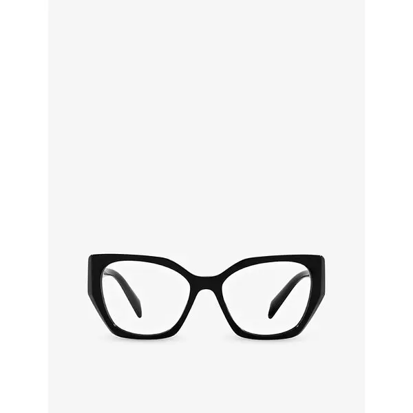 Prada Pr 18wv Irregular-frame Acetate Glasses - Black