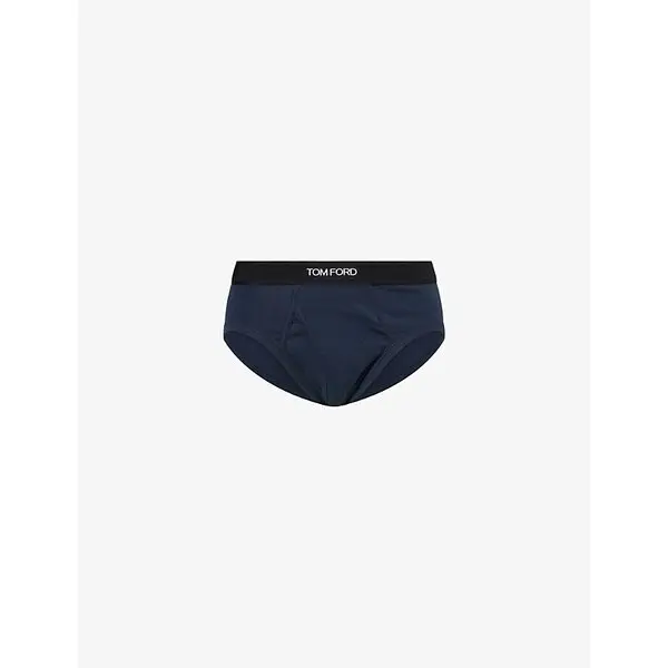 TOM FORD Classic Cotton-jersey Briefs - Navy