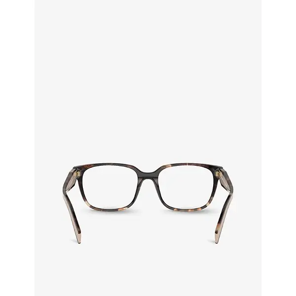 Prada Pr 17zv Rectangle-frame Acetate Glasses - Brown