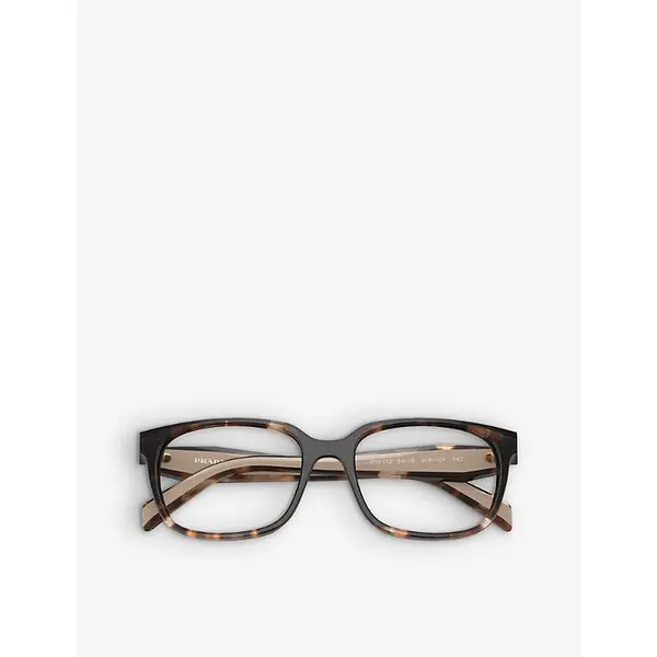 Prada Pr 17zv Rectangle-frame Acetate Glasses - Brown