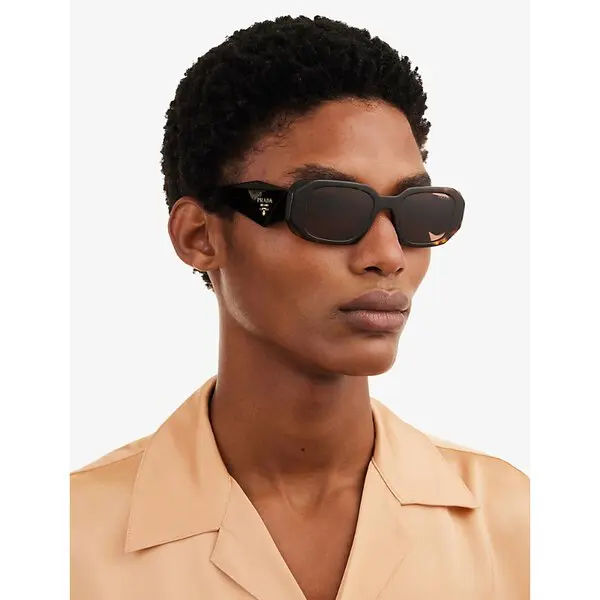 Prada Rectangular-frame Acetate Sunglasses - Brown