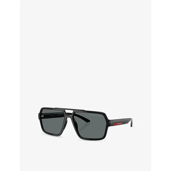 Prada Ps A06s Polarised Pilot-frame Injected Sunglasses