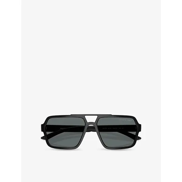 Prada Ps A06s Polarised Pilot-frame Injected Sunglasses