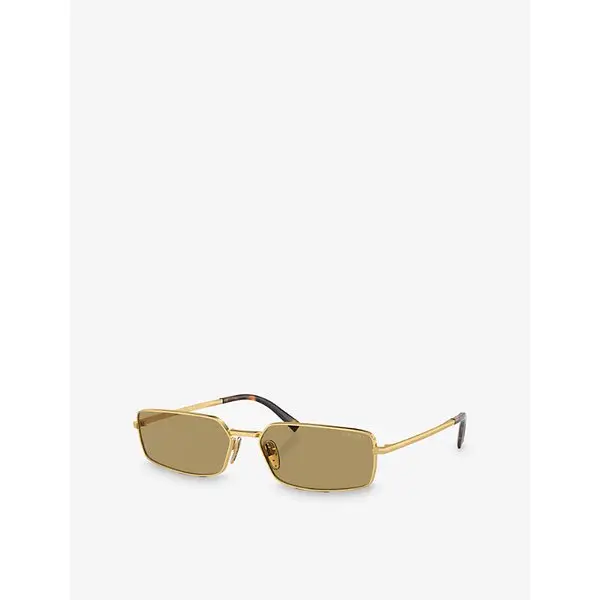Prada Rectangle-frame Metal Sunglasses