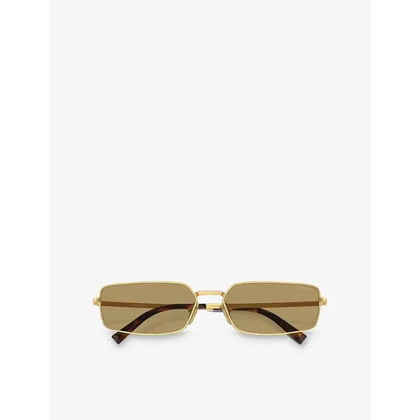 Prada Rectangle-frame Metal Sunglasses