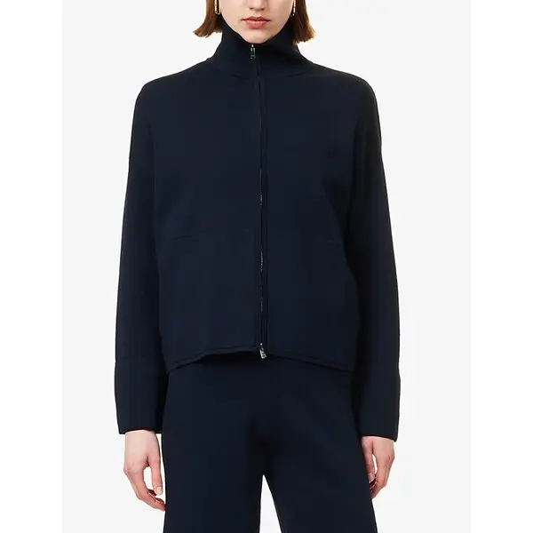 Max Mara Knitted Funnel Neck Zip-through Cardigan