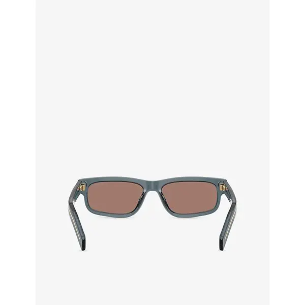 Prada Pr B11s Rectangle-frame Acetate Sunglasses - Blue