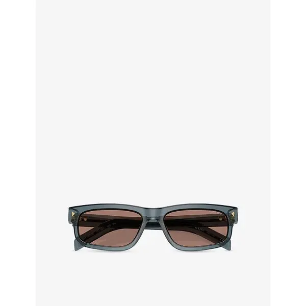 Prada Pr B11s Rectangle-frame Acetate Sunglasses - Blue