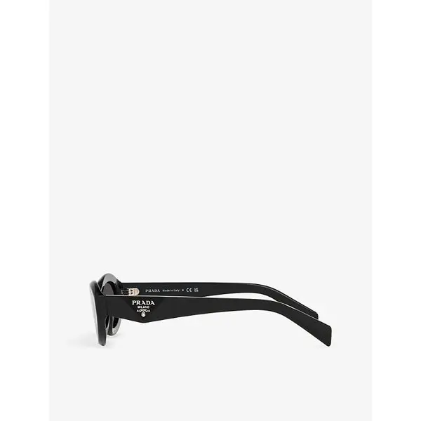 Prada Irregular Frame Acetate Sunglasses - Black