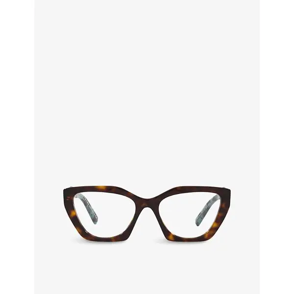 Prada Pr 09yv Acetate Cat-eye Eyeglasses - Brown