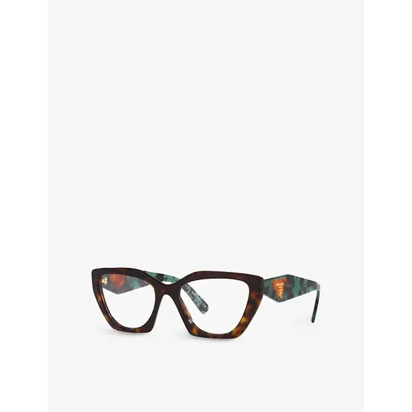 Prada Pr 09yv Acetate Cat-eye Eyeglasses - Brown