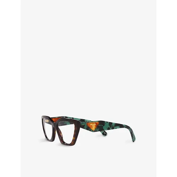 Prada Pr 09yv Acetate Cat-eye Eyeglasses - Brown